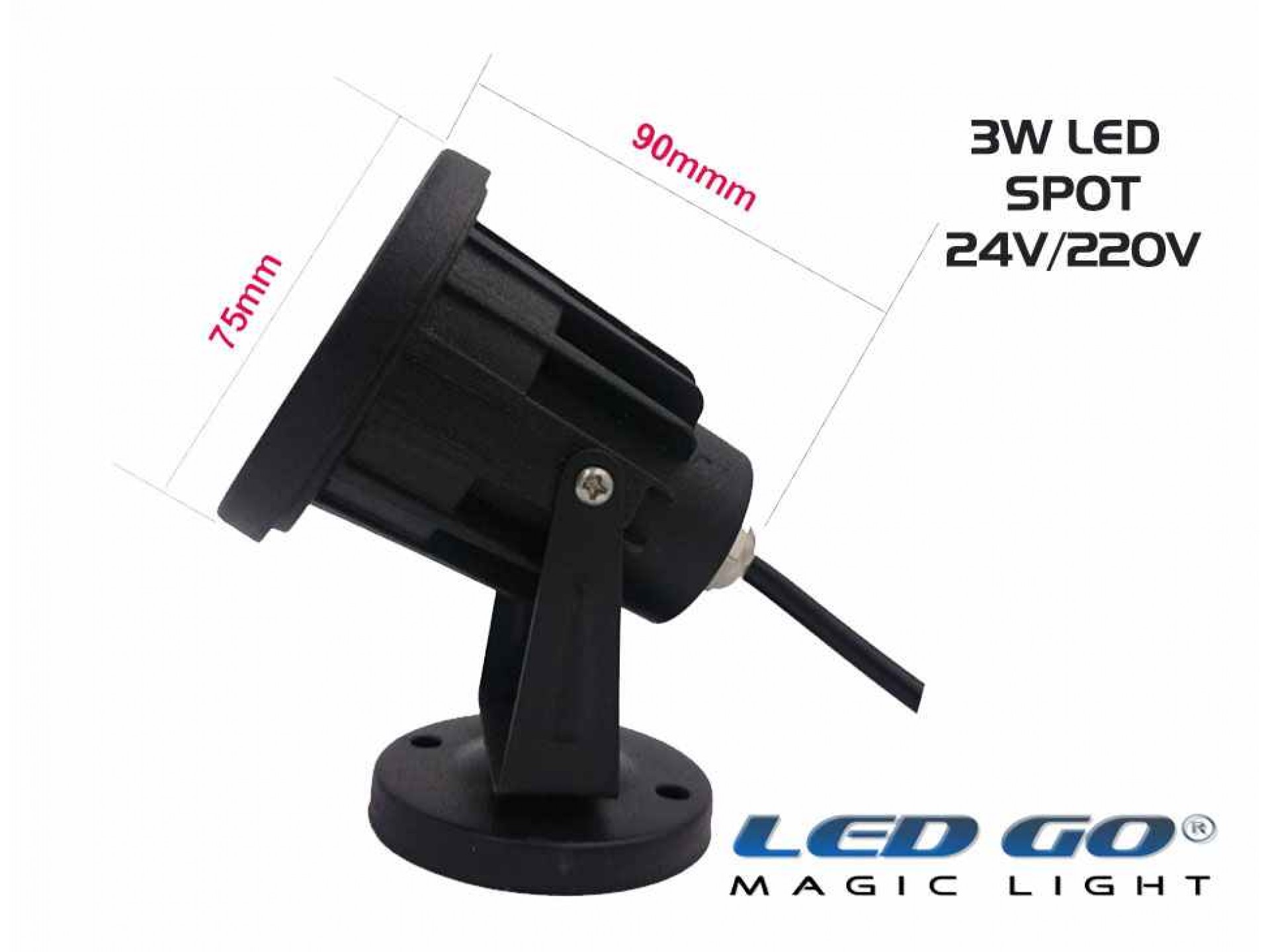 Led Go®MPS-05-24V, Mini Led Spot 5w,24V AC-DC,IP67