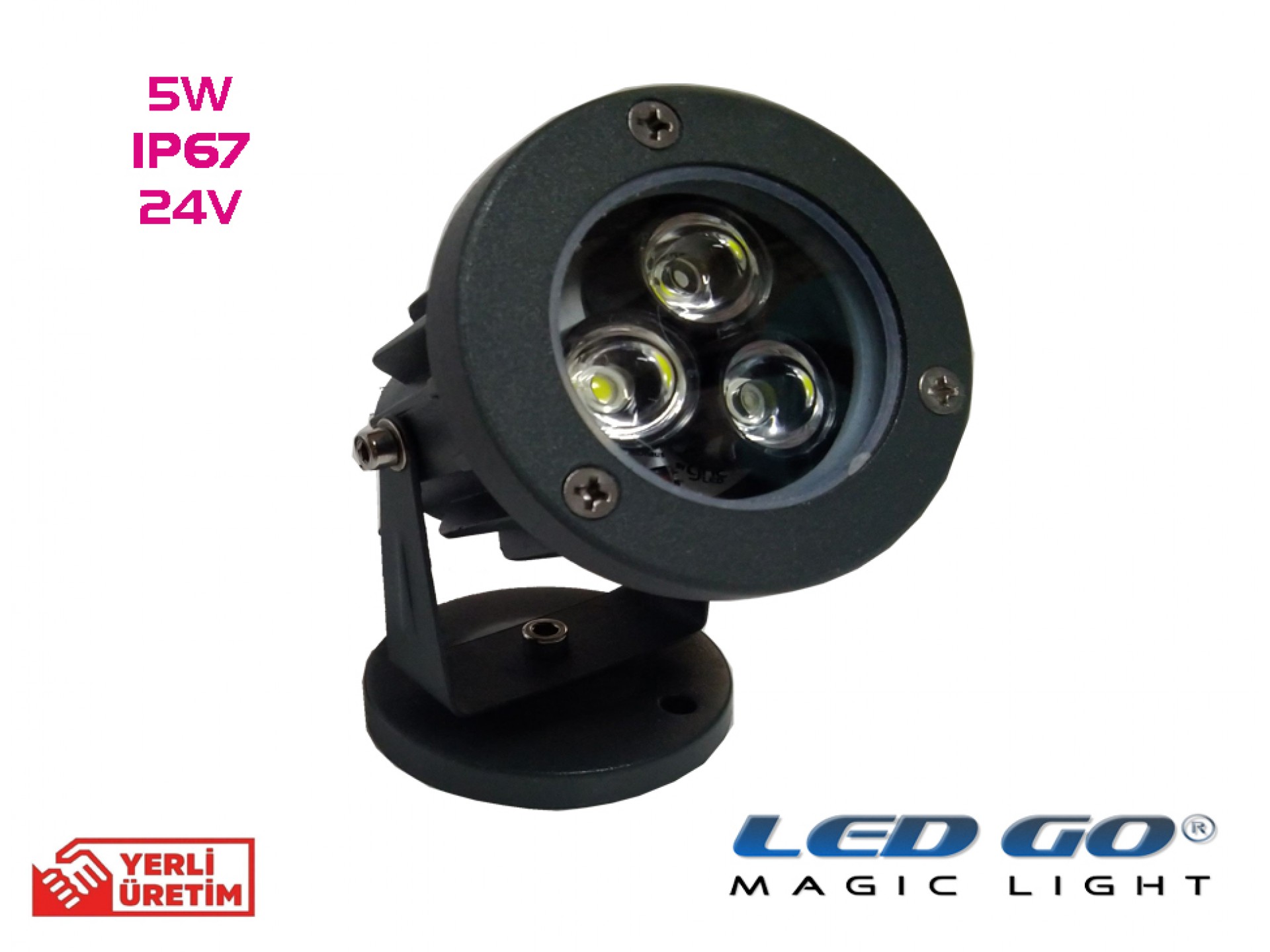 Led Go®MPS-05-24V, Mini Led Spot 5w,24V AC-DC,IP67